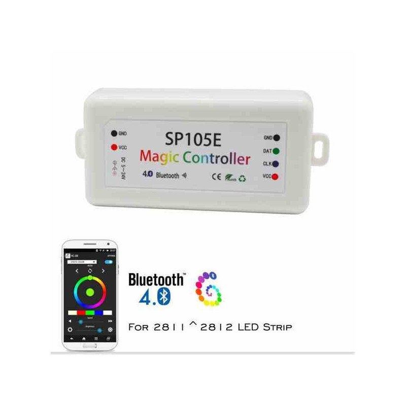 CONTROLADOR SP105E CINTA LED WS2812 BLUETOOTH IOS/ANDROID