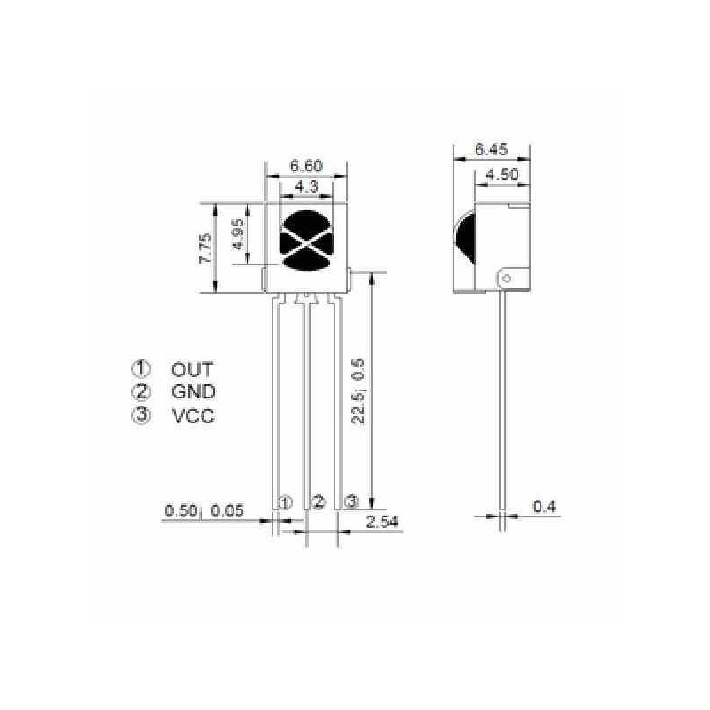 RECEPTOR INFRARROJO IR VS1838B 38KHZ RX