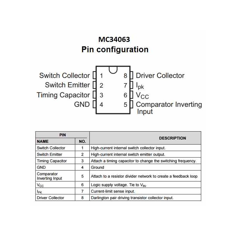 MC34063 CONVERSOR DC–DC ELEVADOR O REDUCTOR