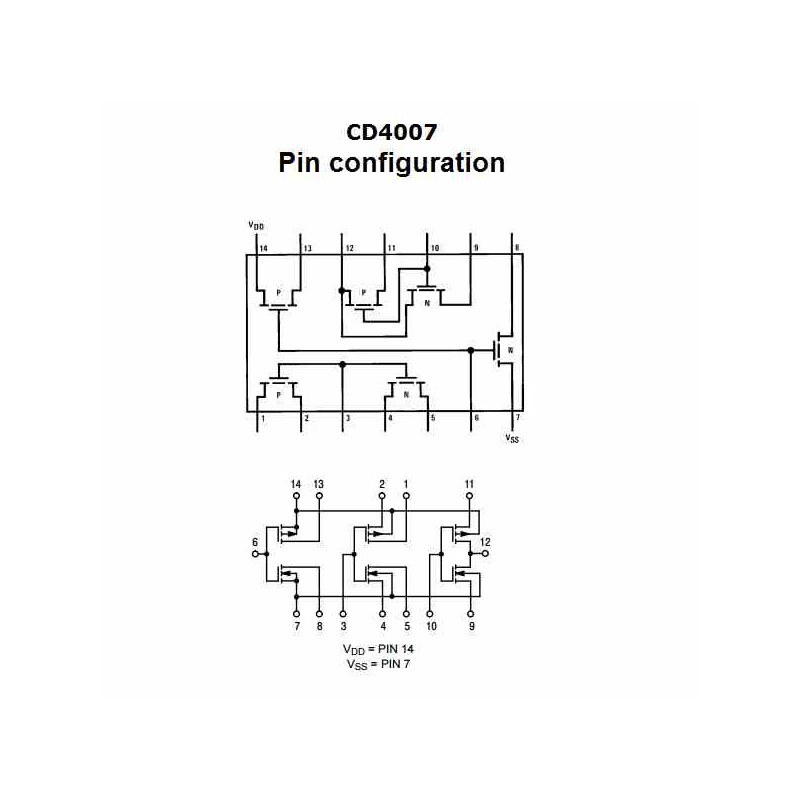 CD4007 PAR COMPLEMENTARIO DUAL MAS INVERSOR