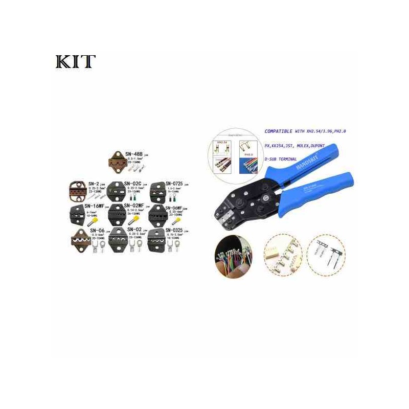 KIT PONCHADORA CRIMPADORA SN-28B CON 10 MORDAZAS