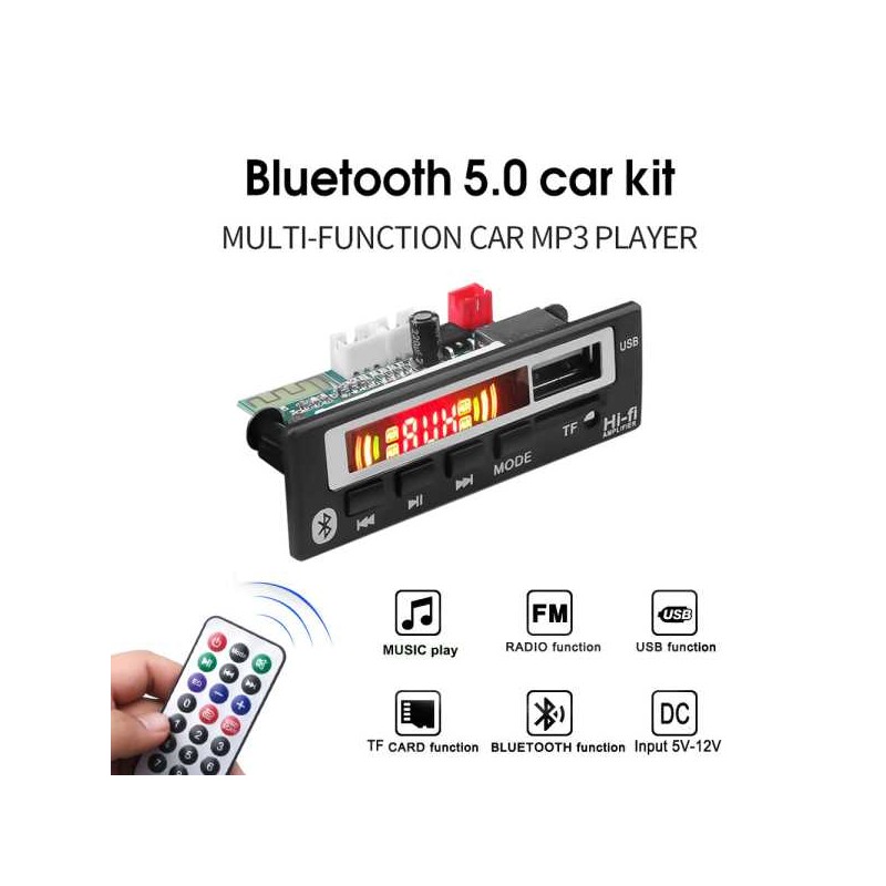 MODULO AUDIO BLUETOOTH 5.0 USB TF AUX RADIO FM MP3 5-12V
