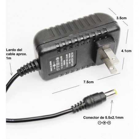 CARGADOR ADAPTADOR 12V 1A 5.5X2.1MM TLS-801